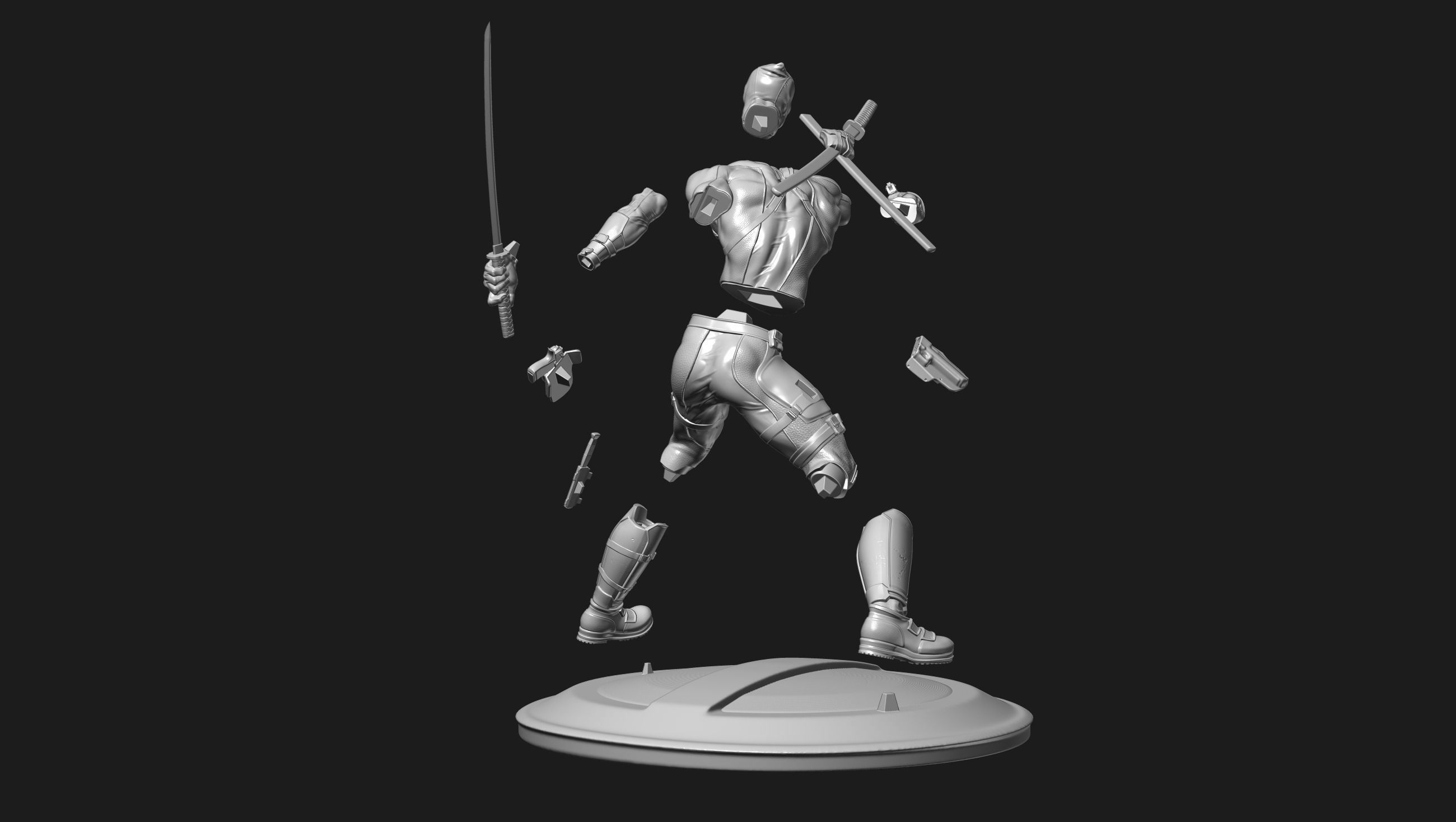 Deadpool statue 3D model 3D printable | CGTrader