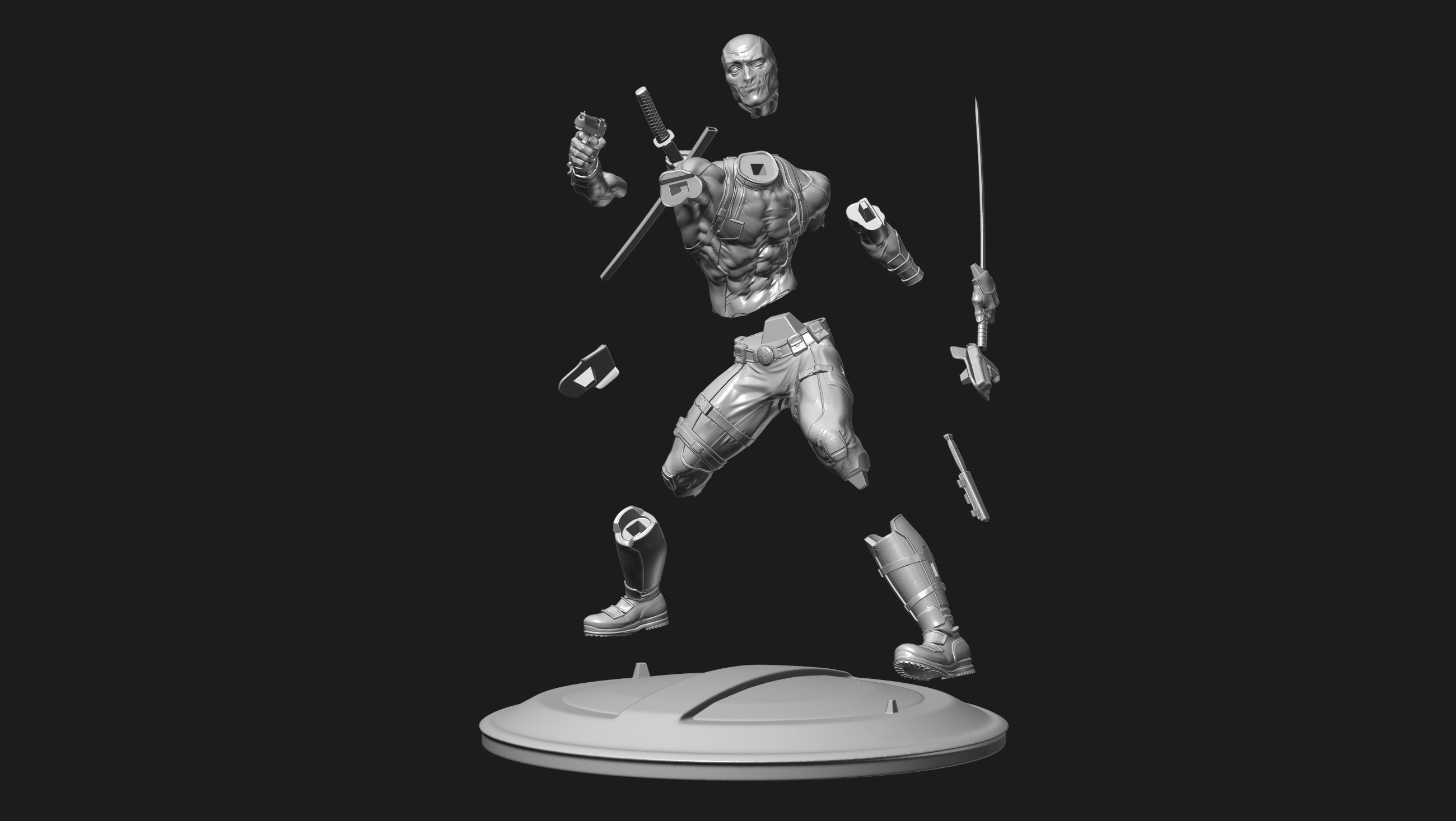 Deadpool statue 3D model 3D printable | CGTrader