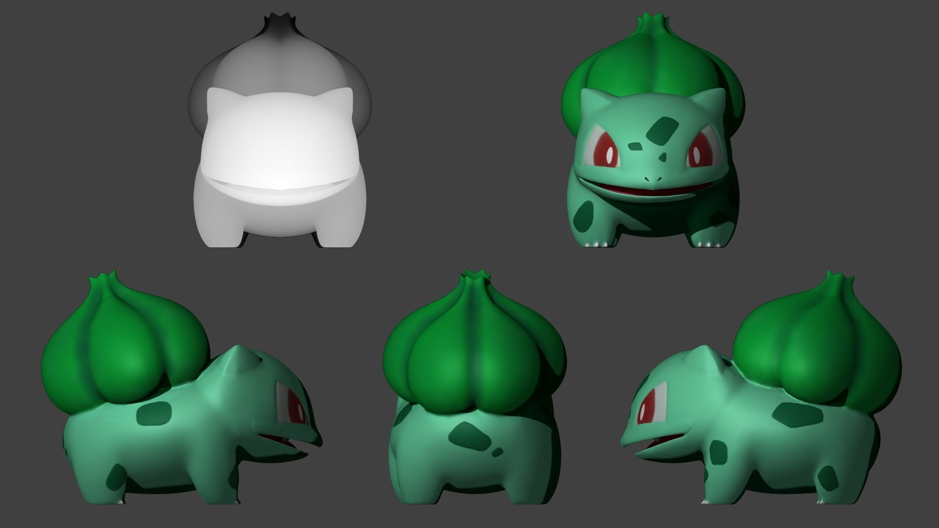 Pokemon Bulbasaur 3D Model for 3D Printing free 3D model 3D printable ...