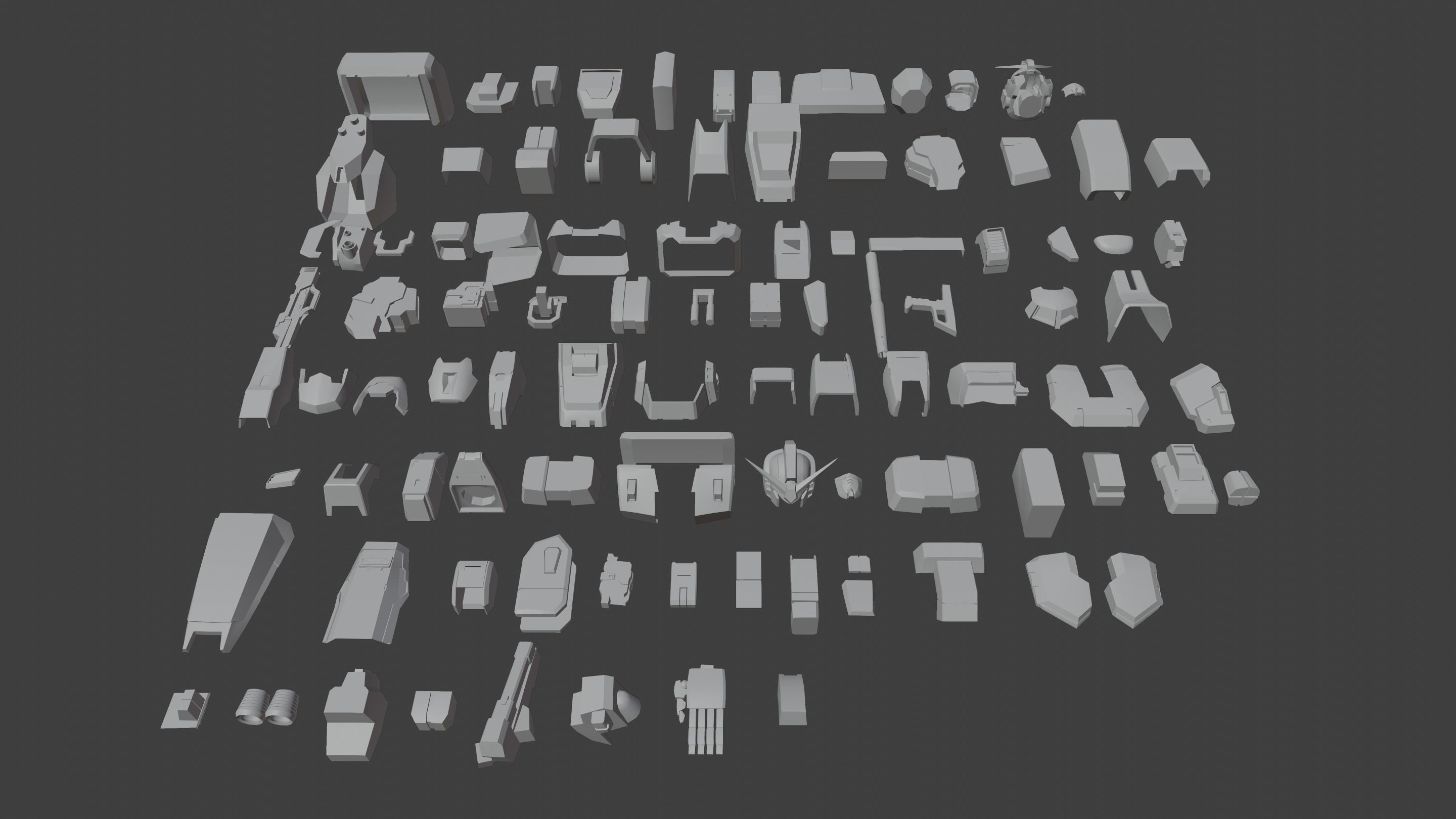 3D model 100 mech kitbash for mech-robot VR / AR / low-poly | CGTrader