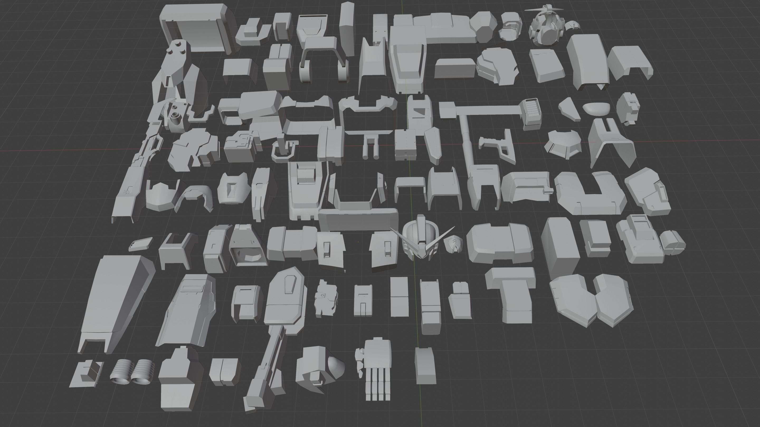 3D model 100 mech kitbash for mech-robot VR / AR / low-poly | CGTrader