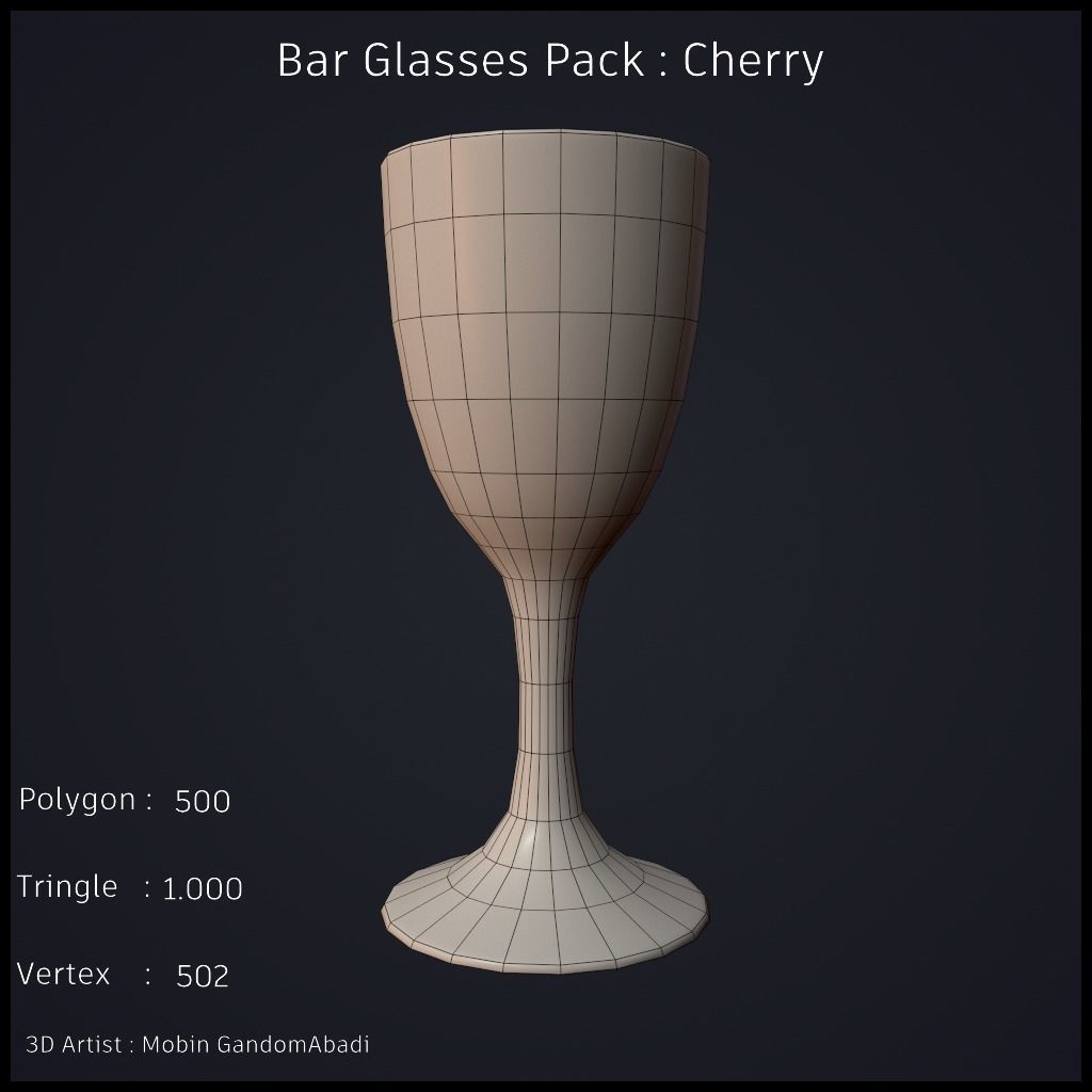 3D model Bar Glass Cherry VR / AR / low-poly | CGTrader