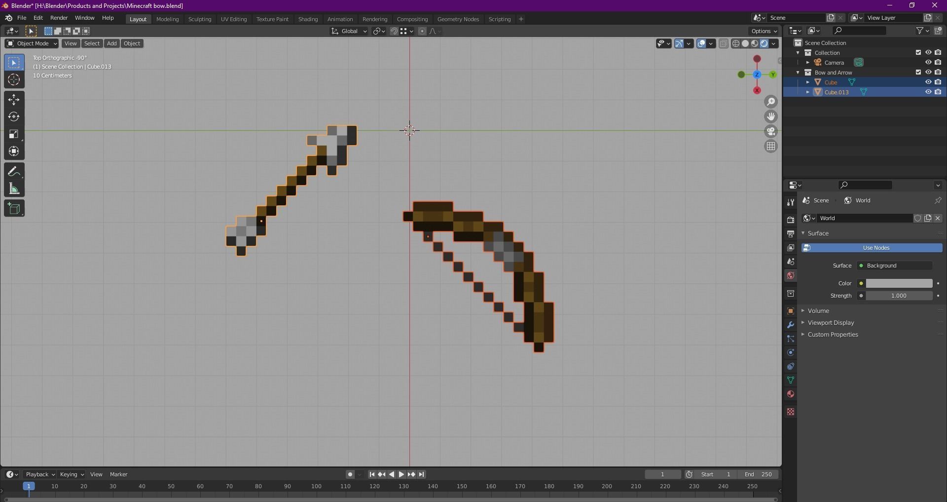 Minecraft Bow and Arrow free VR / AR / low-poly 3D model | CGTrader