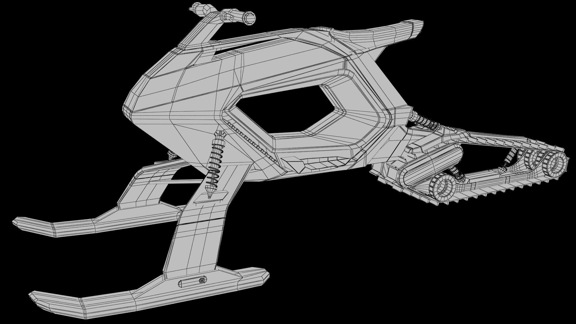 Snowmobile 3D model animated | CGTrader