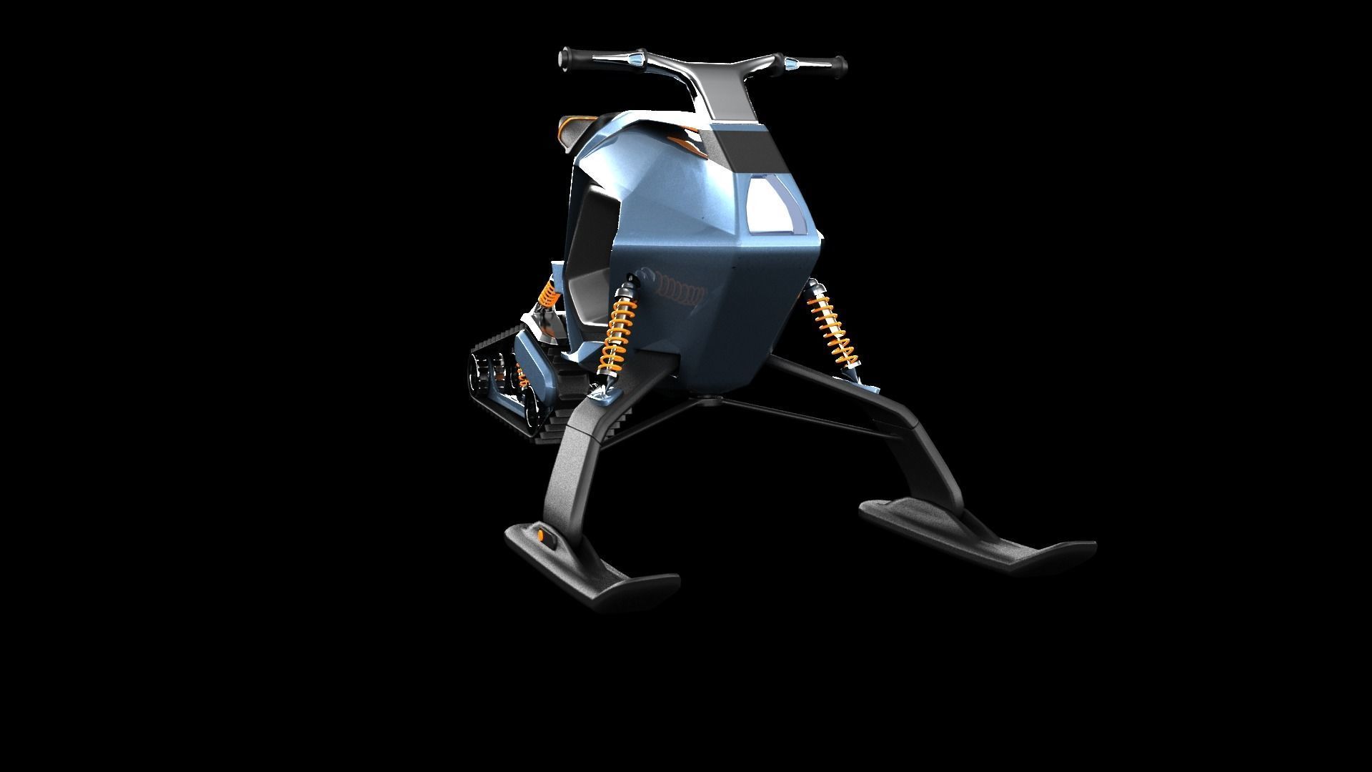 Snowmobile futuristic snow bike 3D model animated | CGTrader