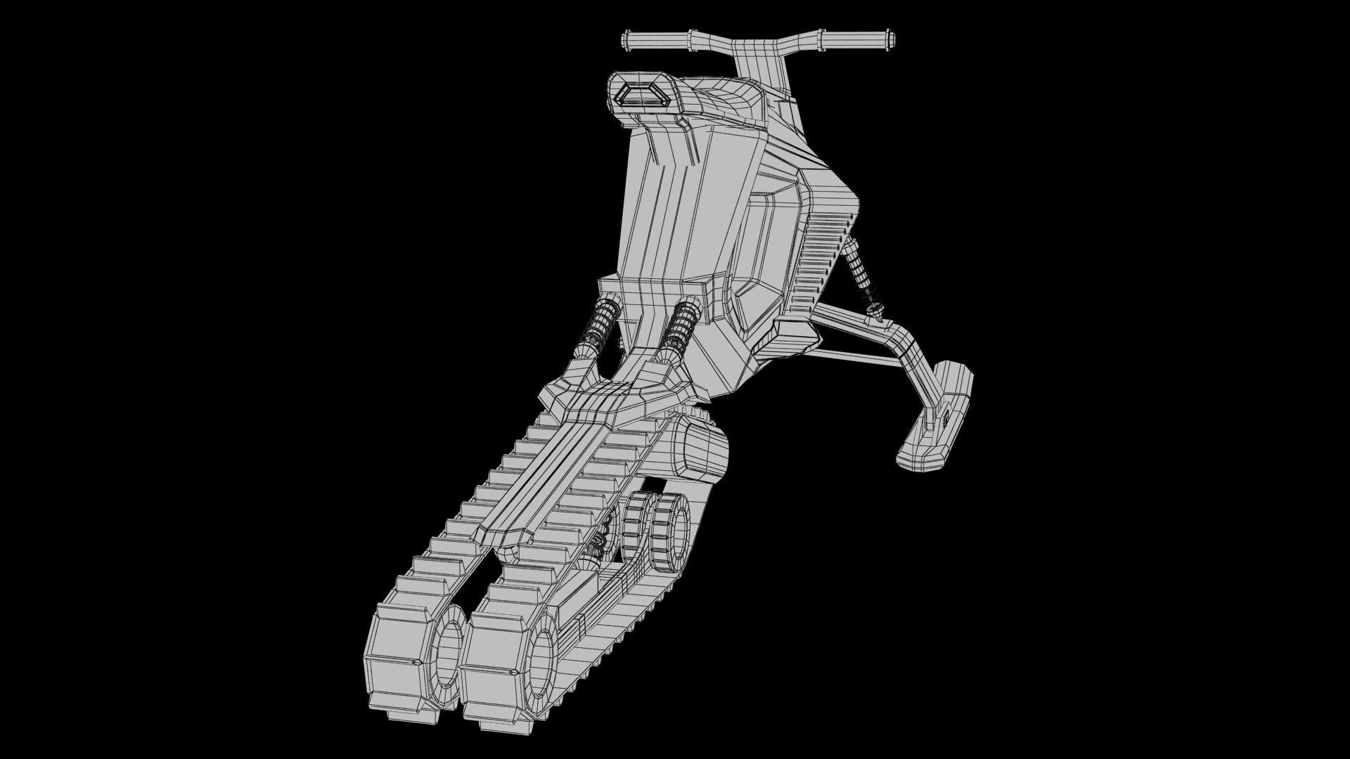 Snowmobile futuristic snow bike 3D model animated | CGTrader