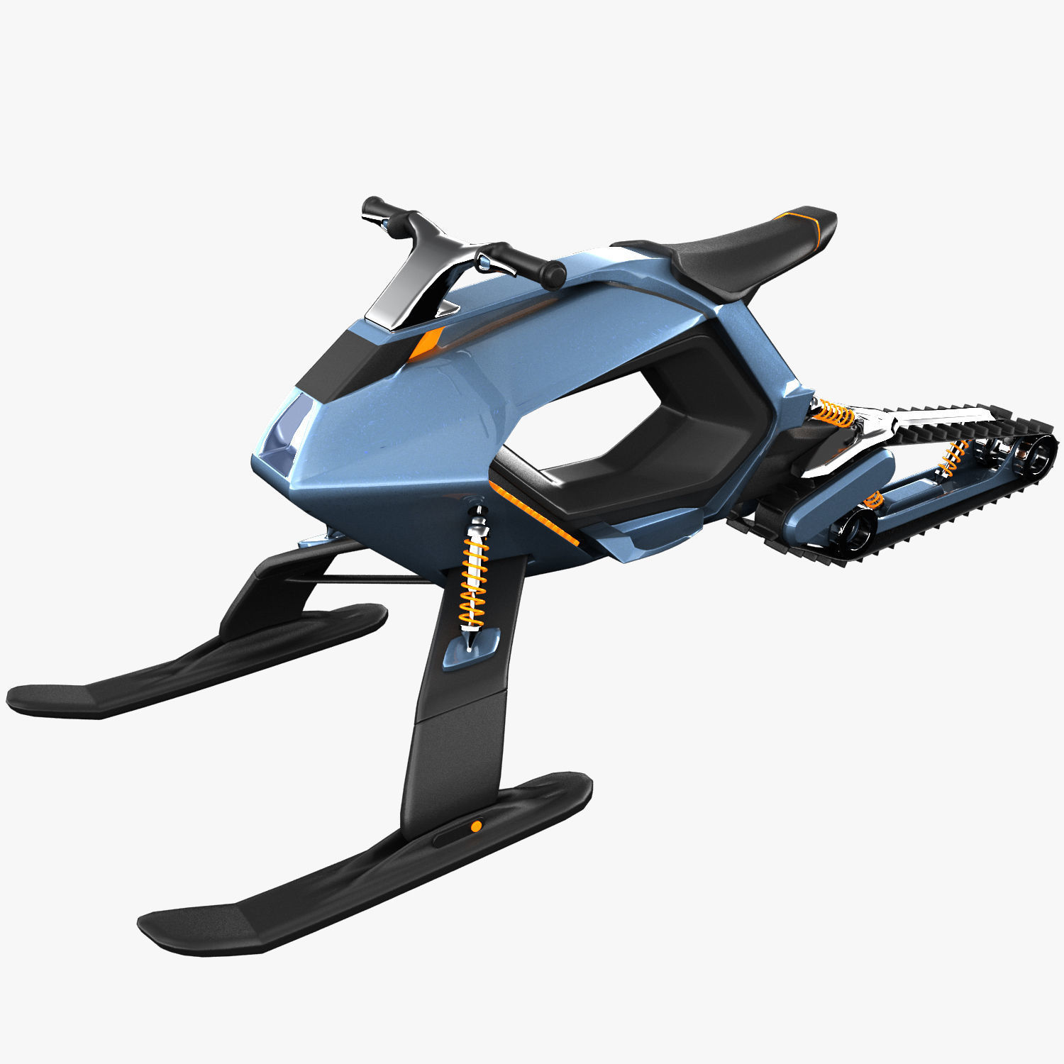 Snowmobile futuristic snow bike 3D model animated | CGTrader