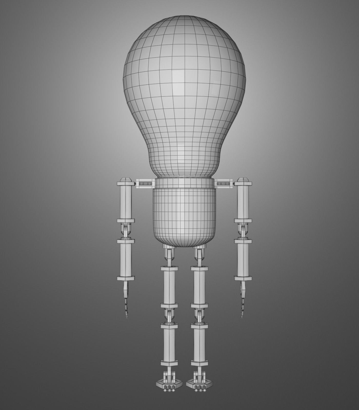 Light Bulb Robot Rigged 3D model rigged | CGTrader