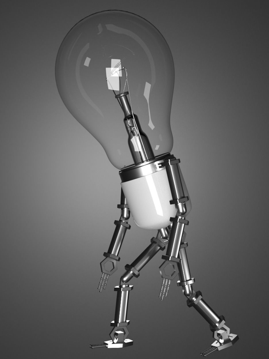 Light Bulb Robot Rigged 3D model rigged | CGTrader