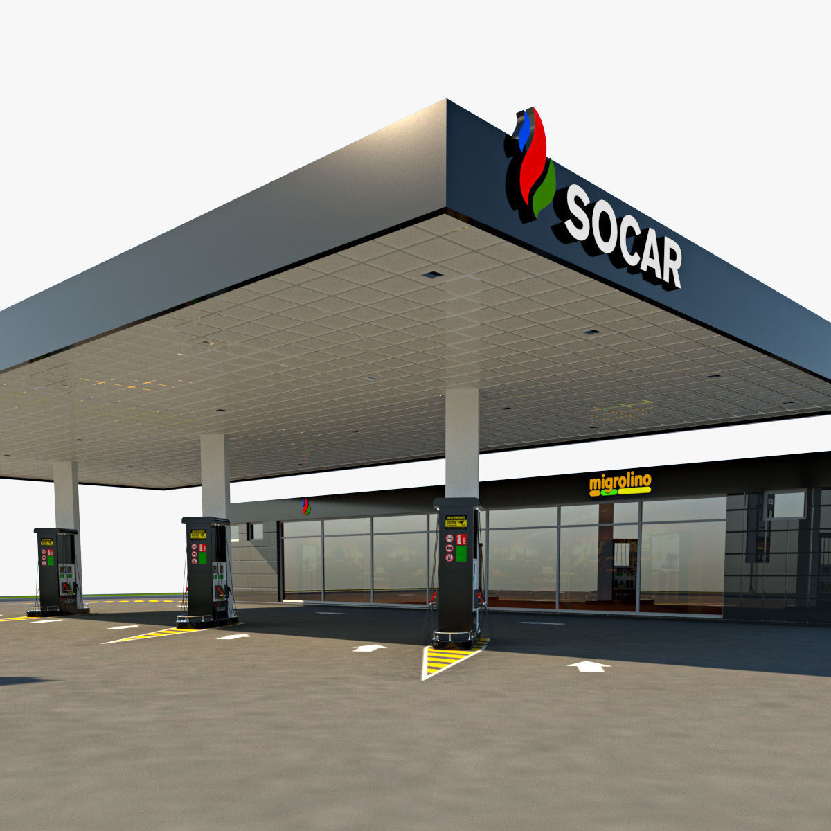 Socar station 3D model | CGTrader