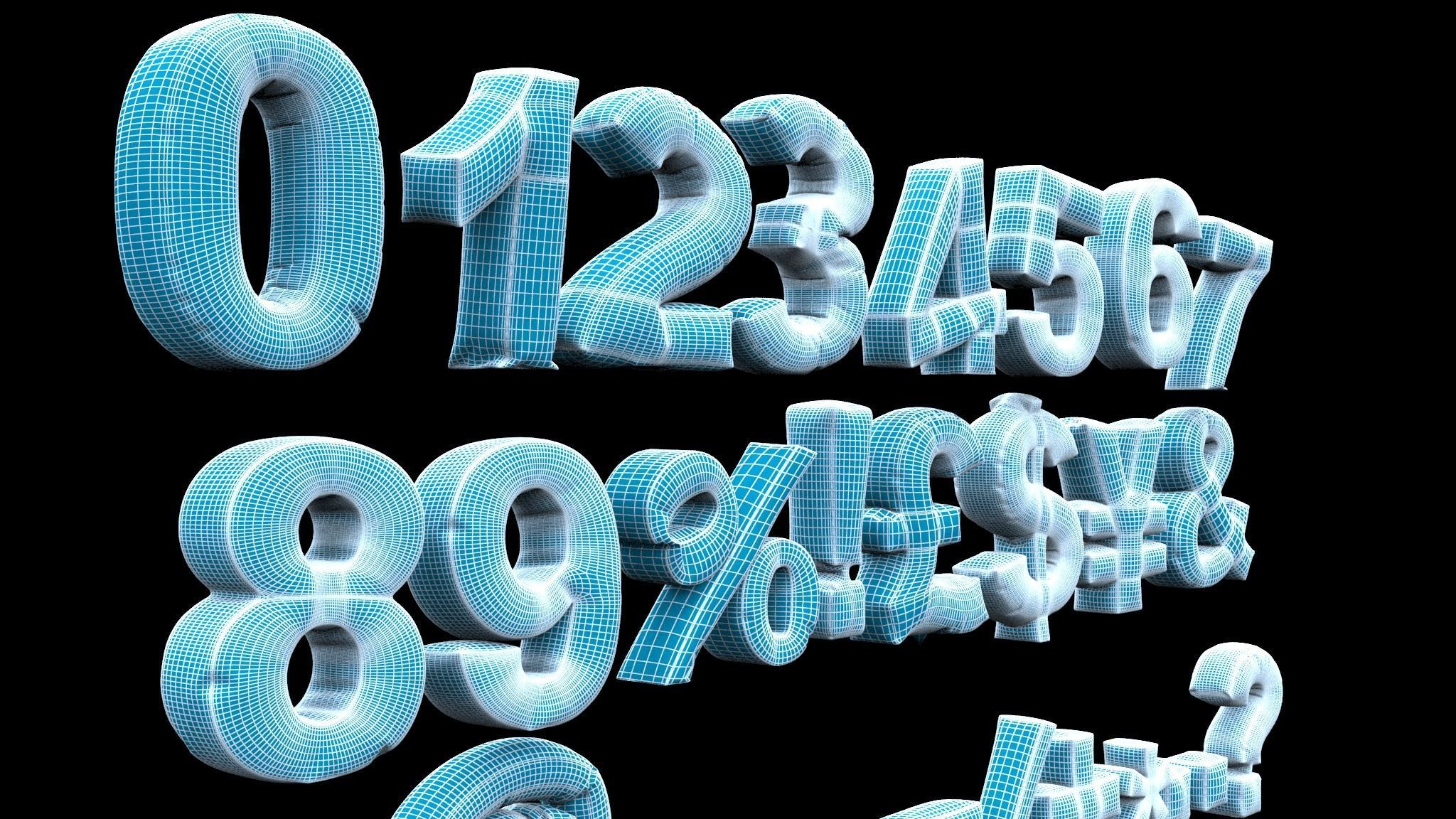 Animated Inflate Numbers Balloons 3D model animated | CGTrader