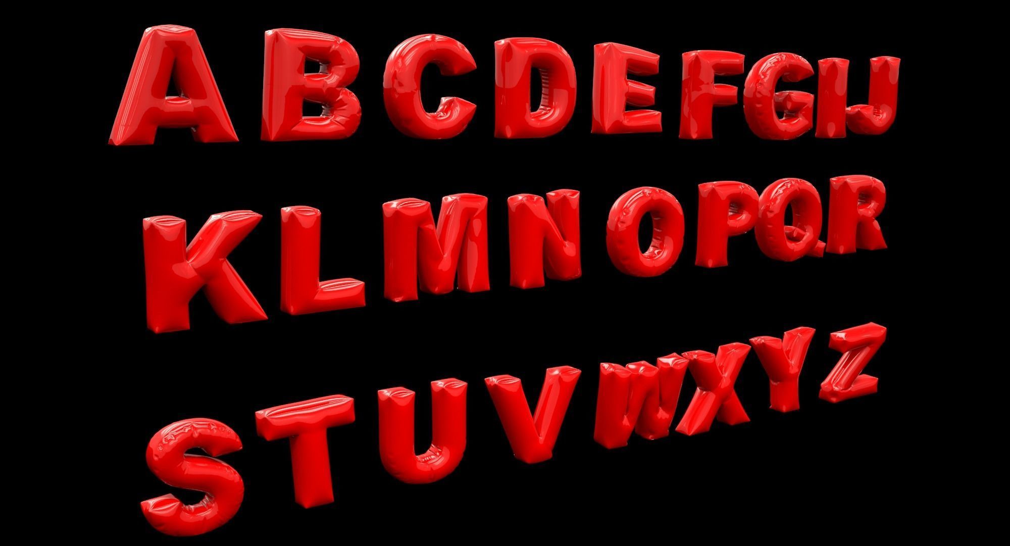 Animated Inflate Alphabet Balloons 3D model animated | CGTrader