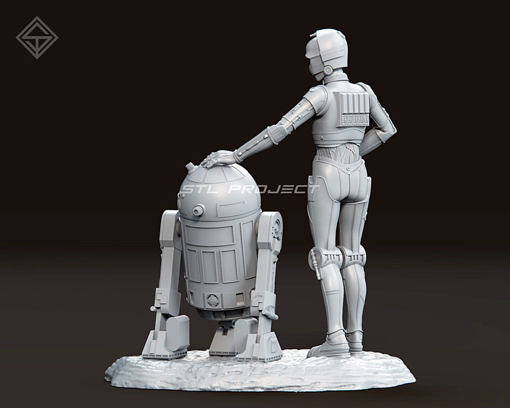Protocol droid and Astromech droid 3D model 3D printable | CGTrader