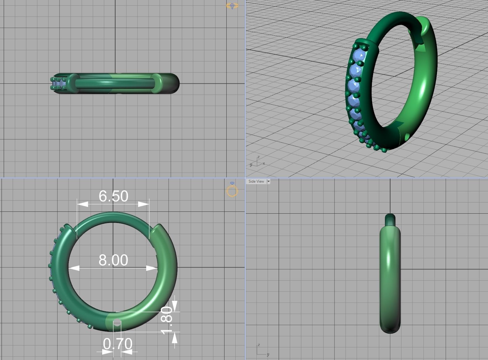 Hoop Earrings 3dmodel Womens Hoop Earrings 3D model 3D printable | CGTrader