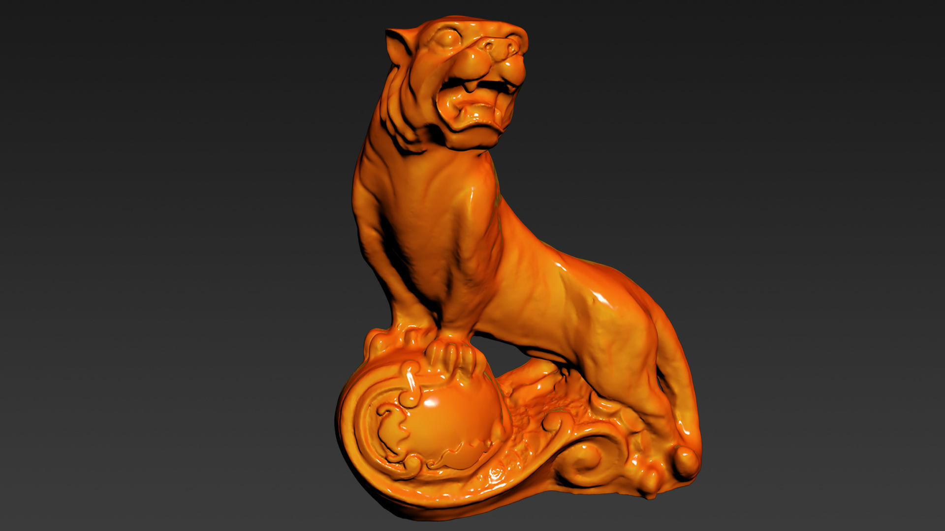 Chinese Tiger Figurine 3D model 3D printable | CGTrader