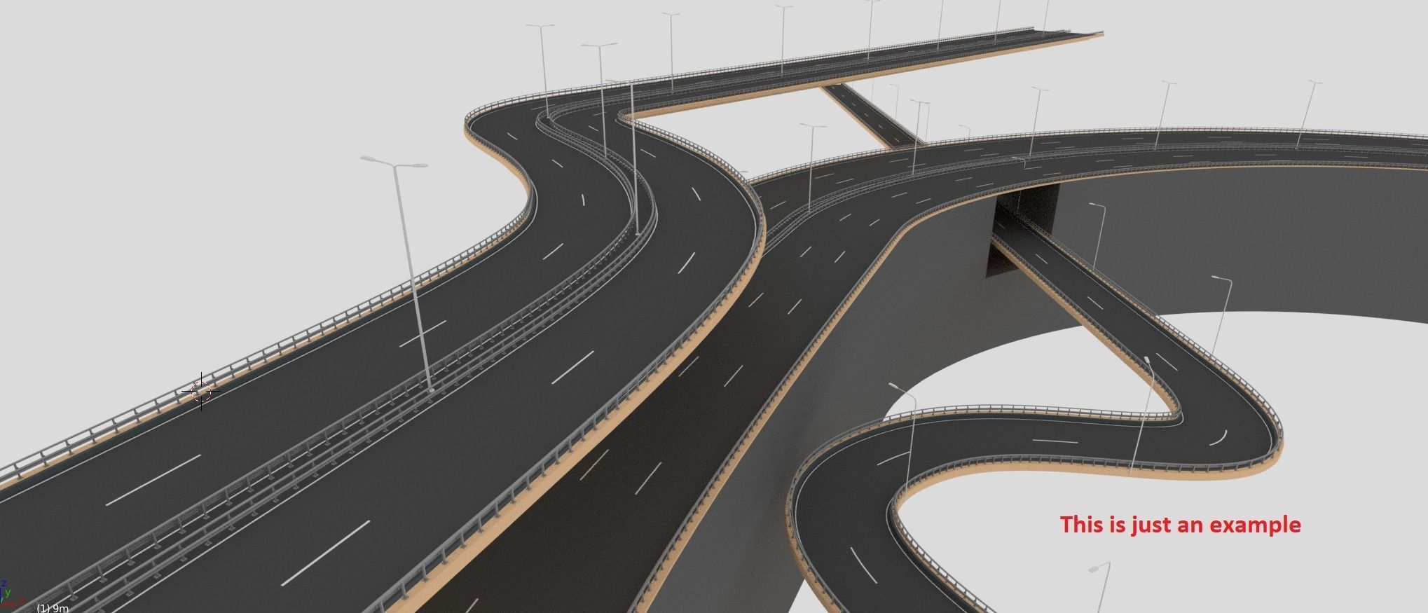 Bridges highway with curves 3D model | CGTrader