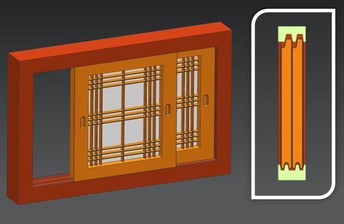 Sliding Window 3D model | CGTrader