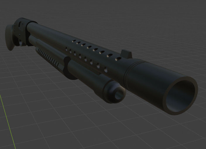 Shot gun blender free 3D model | CGTrader