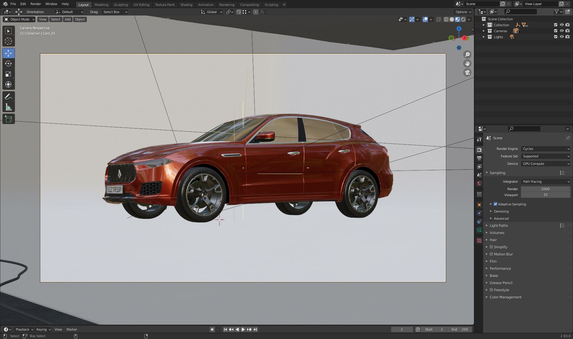 Automotive photo studio for Blender Cycles SWR2 3D model | CGTrader