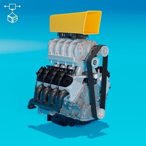ENGINE LSX V8 SUPERCHARGED 3D model 3D printable | CGTrader