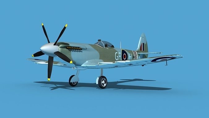 Supermarine Spitfire Mk XVIII V04 3D model animated rigged | CGTrader