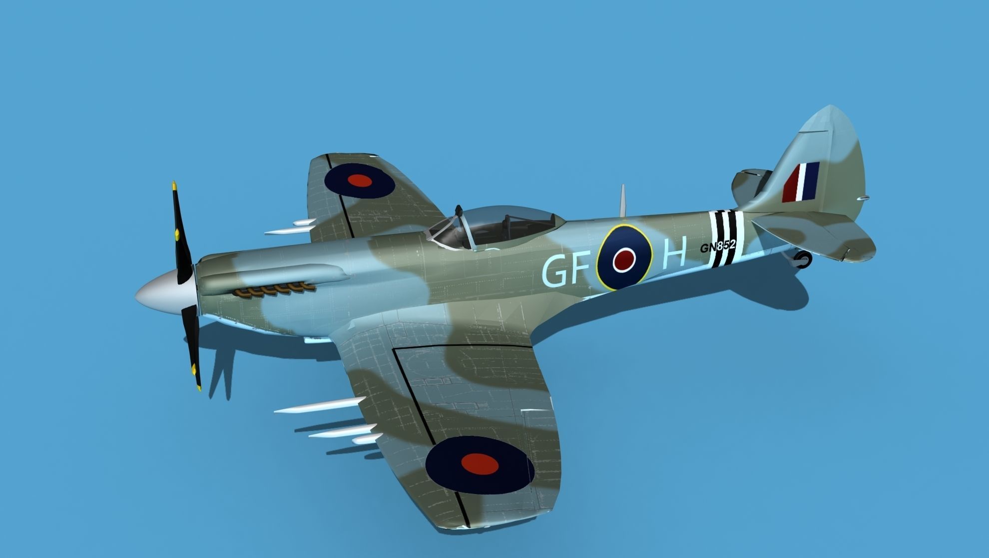 Supermarine Spitfire Mk XVIII V04 3D model animated rigged | CGTrader