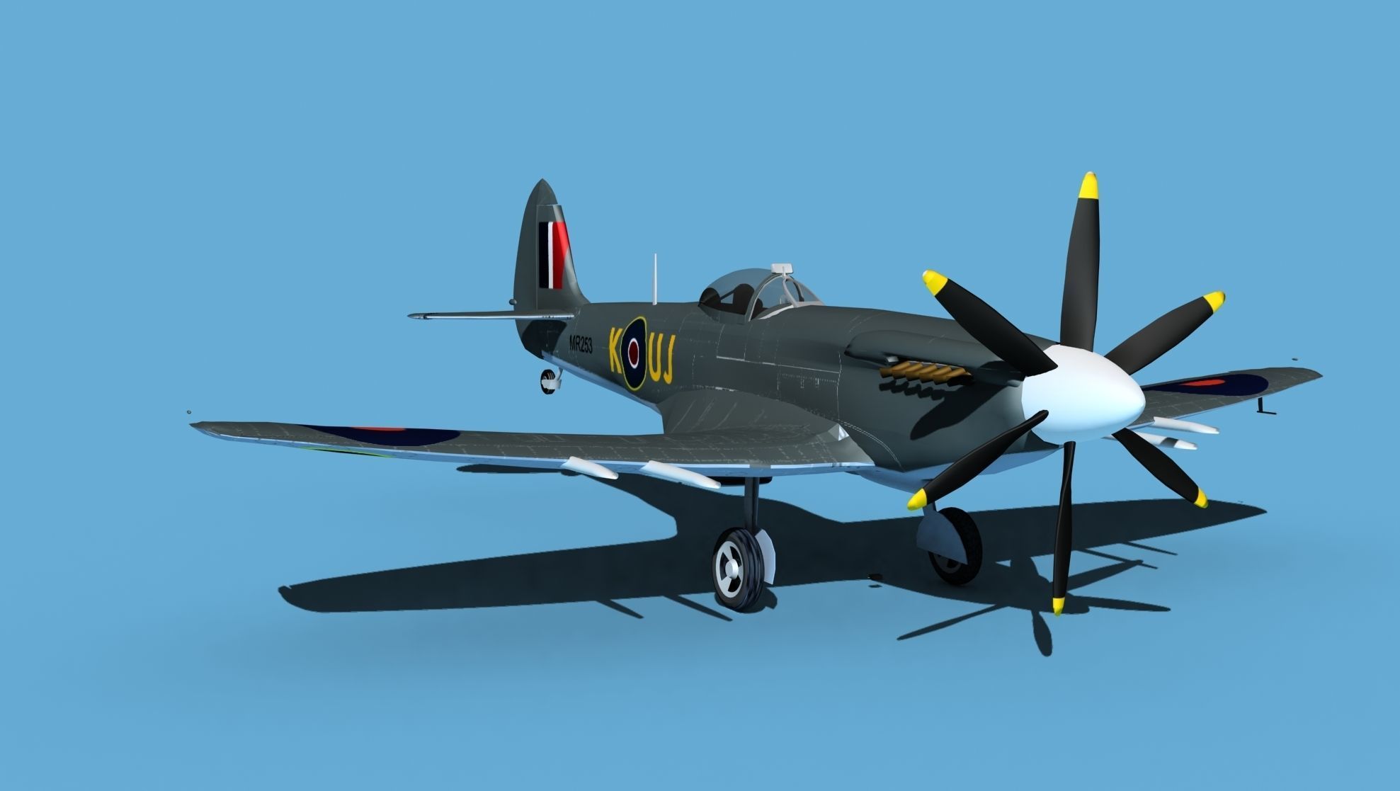 Supermarine Spitfire Mk XXIII V01 RAF 3D model animated rigged | CGTrader