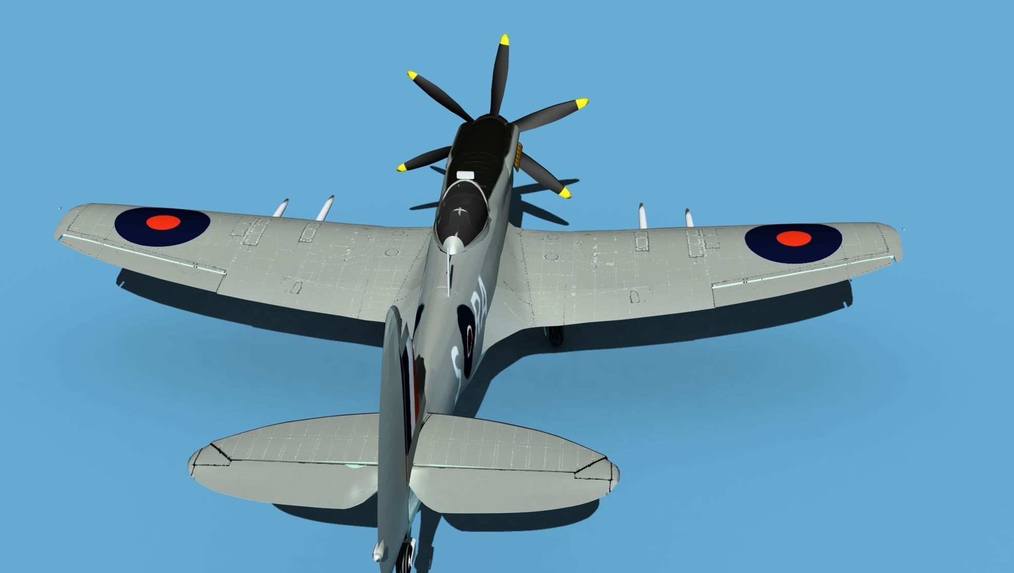 Supermarine Spitfire Mk XXIII V03 3D model animated rigged | CGTrader