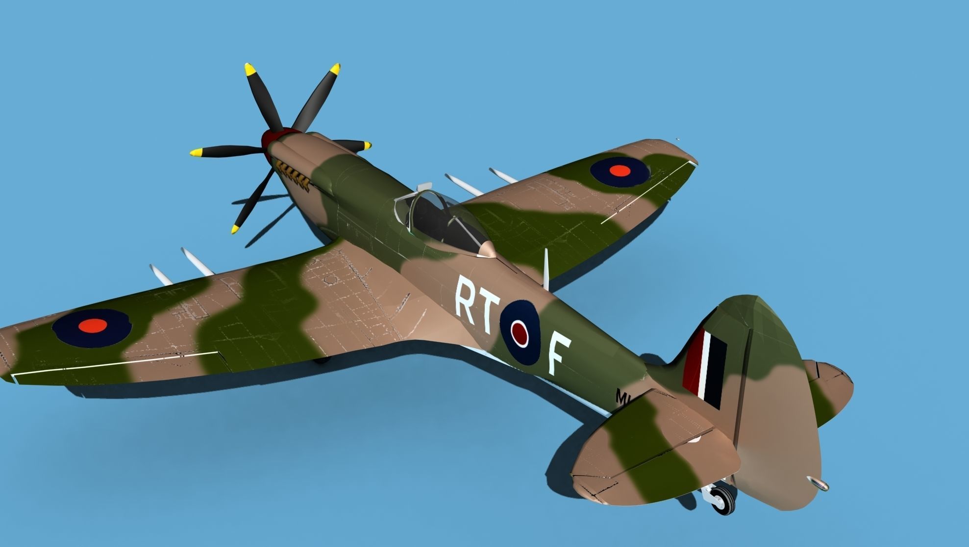 Supermarine Spitfire Mk XXIII V04 3D model animated rigged | CGTrader