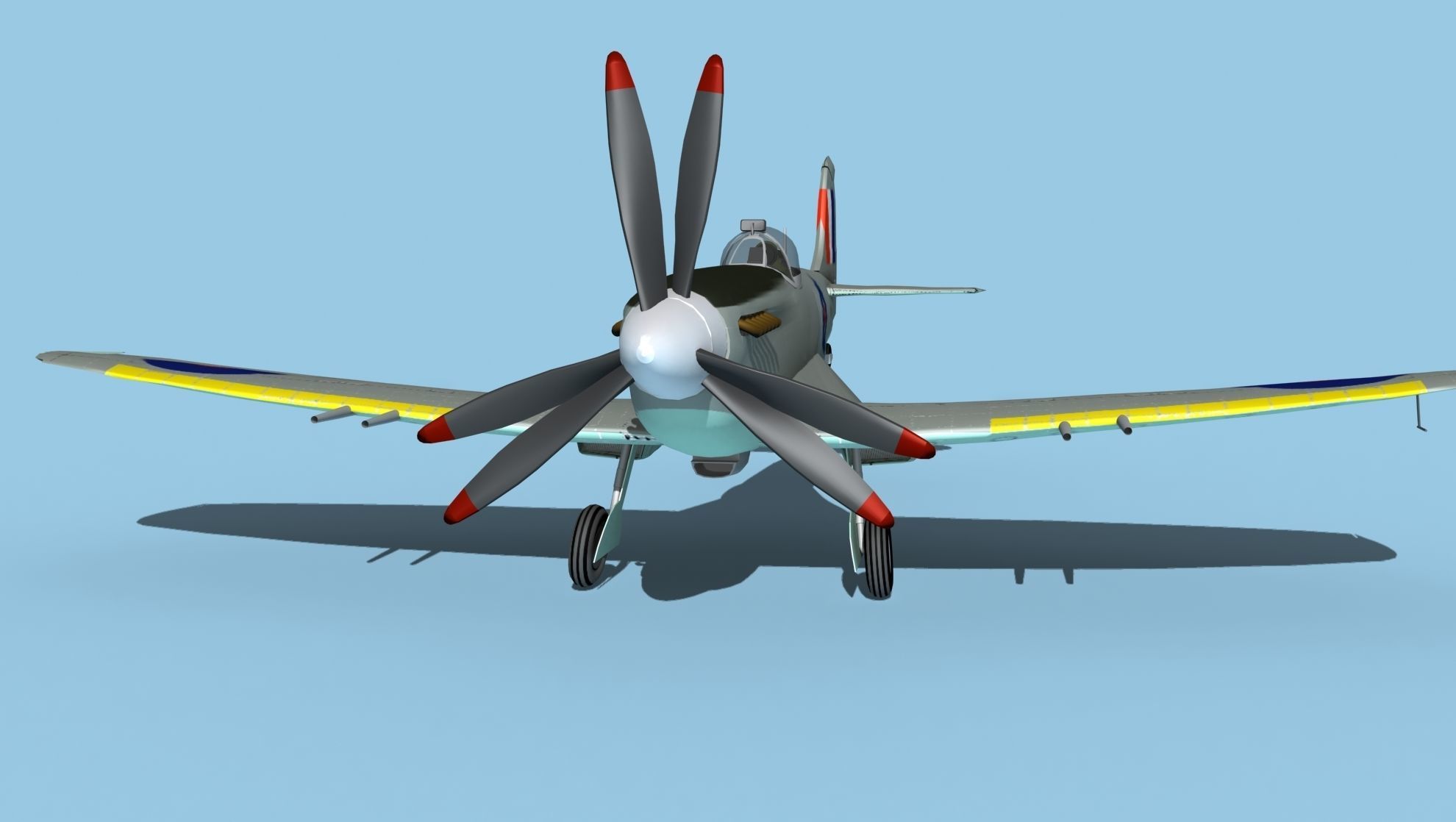 Supermarine Spitfire Mk XXIV V01 3D model animated rigged | CGTrader