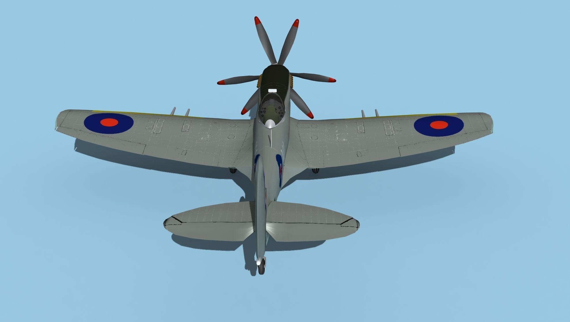 Supermarine Spitfire Mk XXIV V01 3D model animated rigged | CGTrader