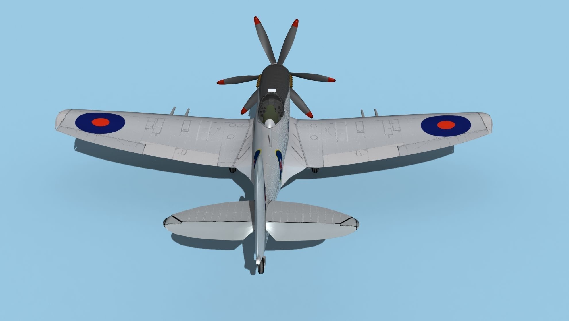 Supermarine Spitfire Mk XXIV V02 3D model animated rigged | CGTrader