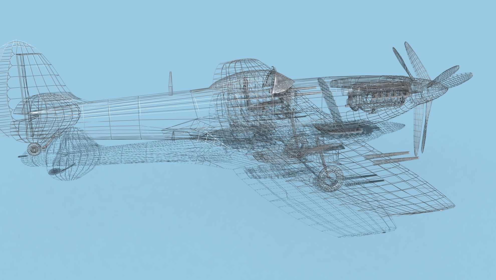 Supermarine Spitfire Mk XXIV V02 3D model animated rigged | CGTrader