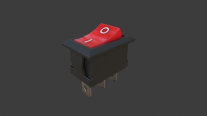 3D model KCD1-101 Rocker Switch VR / AR / low-poly | CGTrader