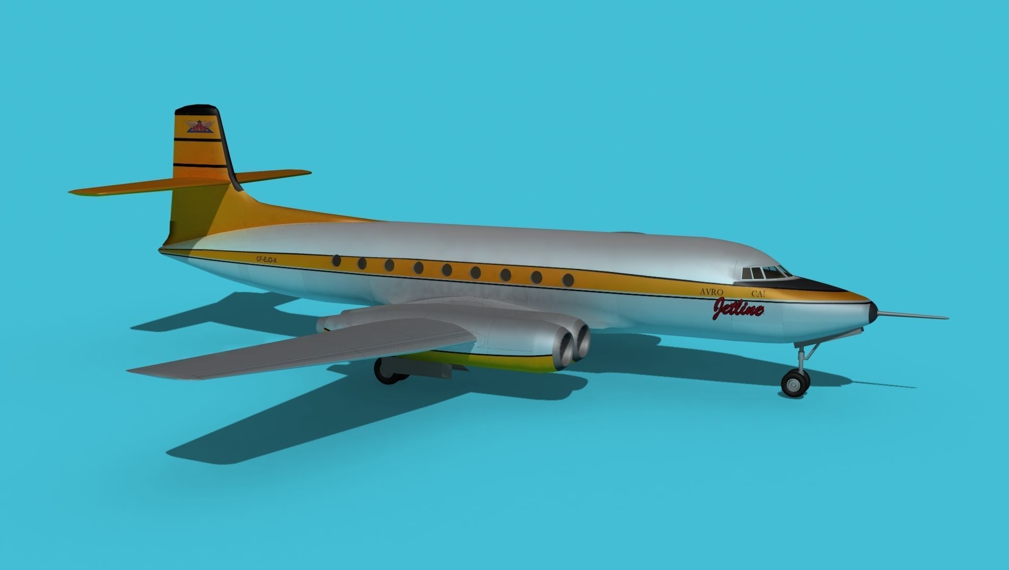 AVRO Canada C-102 Jetliner V01 3D model animated | CGTrader