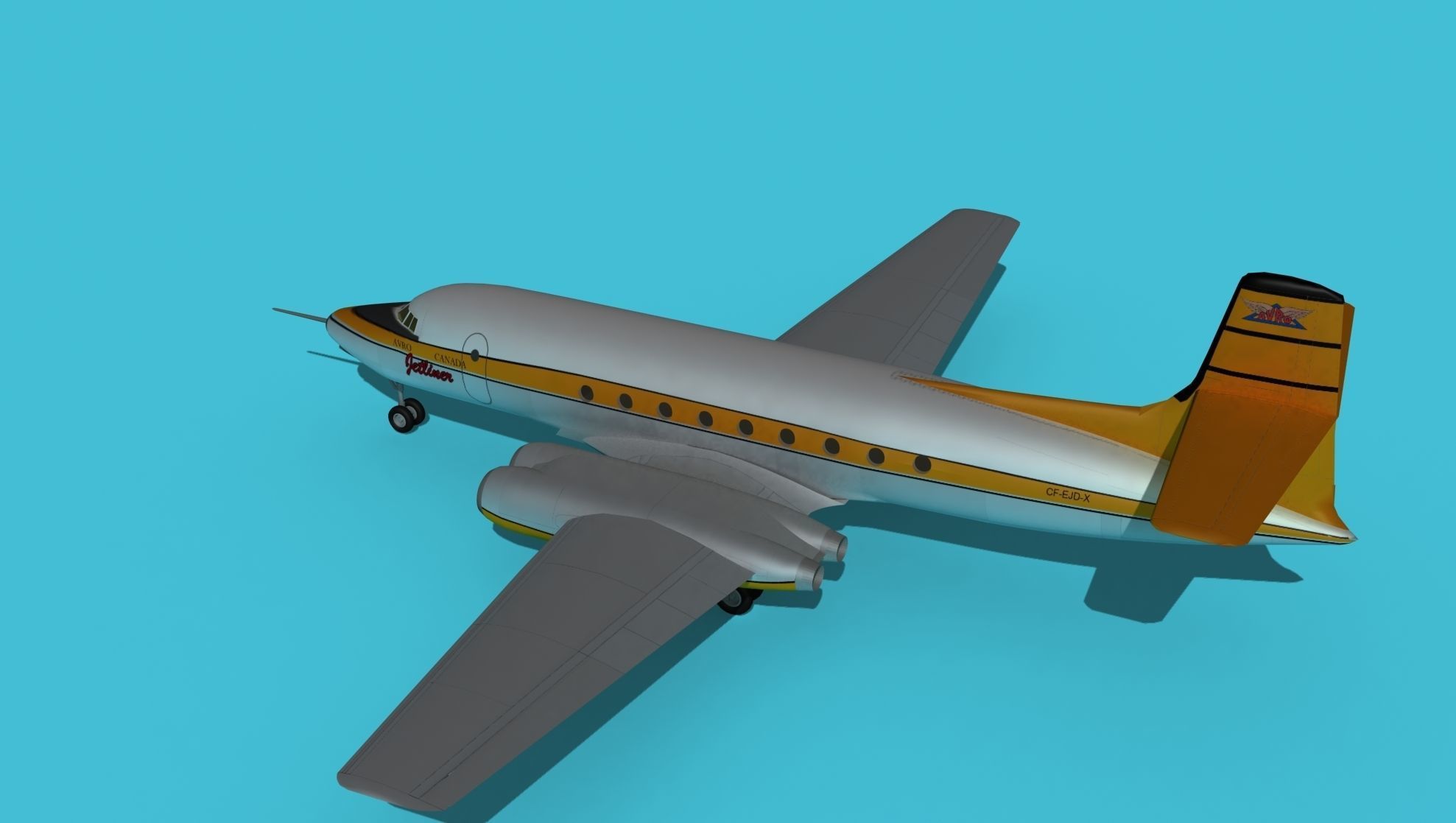 AVRO Canada C-102 Jetliner V01 3D model animated | CGTrader