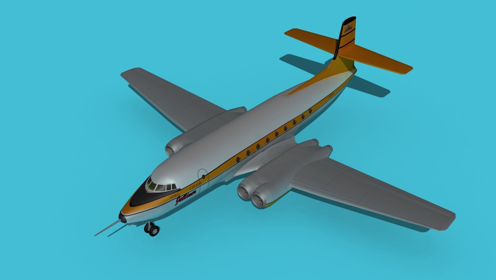 AVRO Canada C-102 Jetliner V01 3D model animated | CGTrader