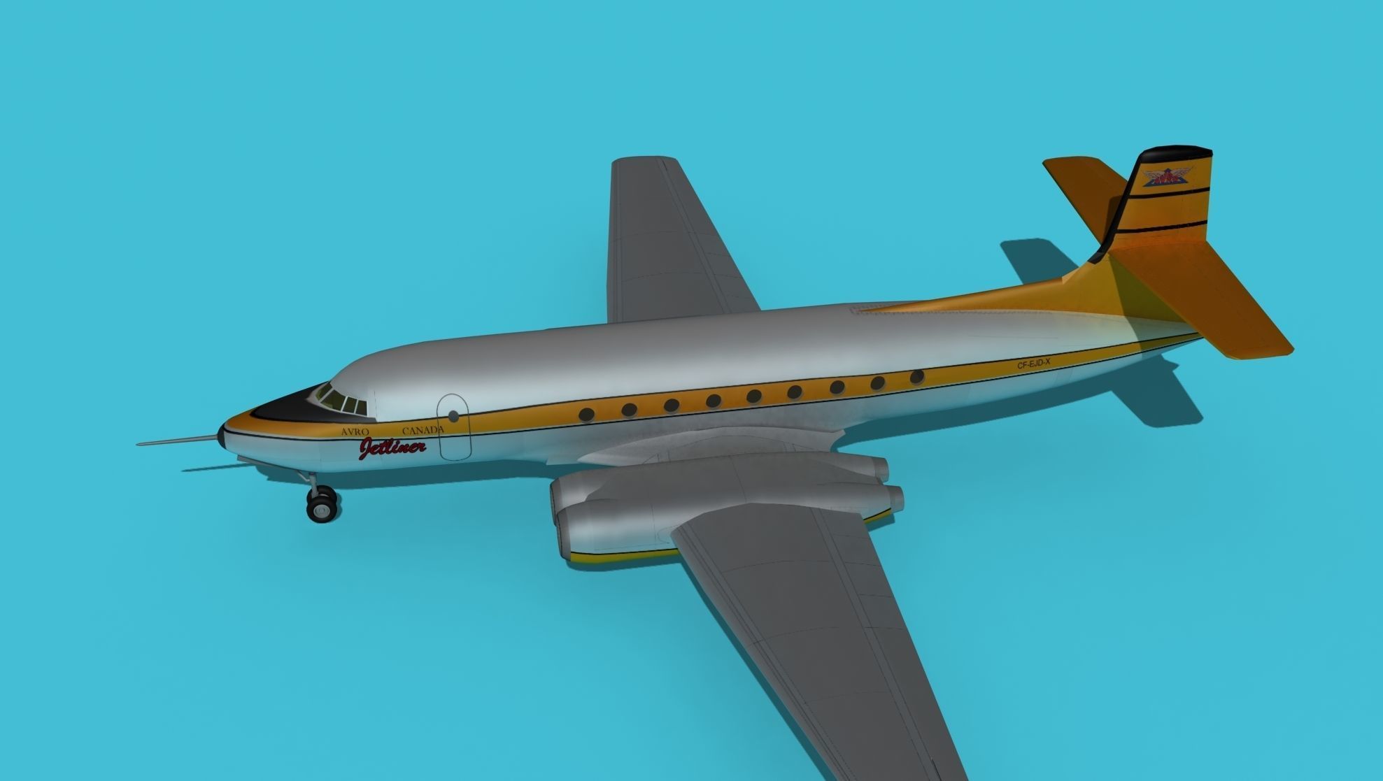 AVRO Canada C-102 Jetliner V01 3D model animated | CGTrader