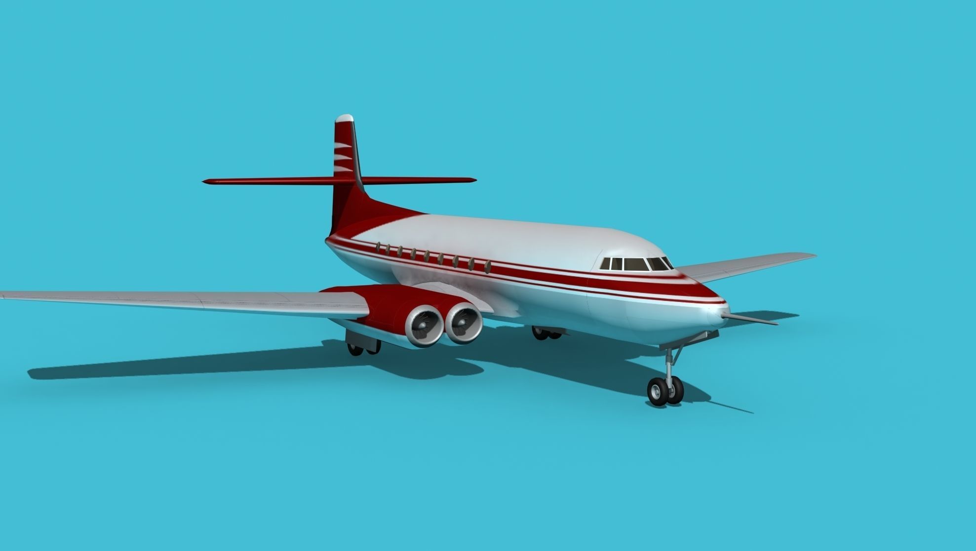 AVRO Canada C-102 Jetliner V03 3D model animated rigged | CGTrader