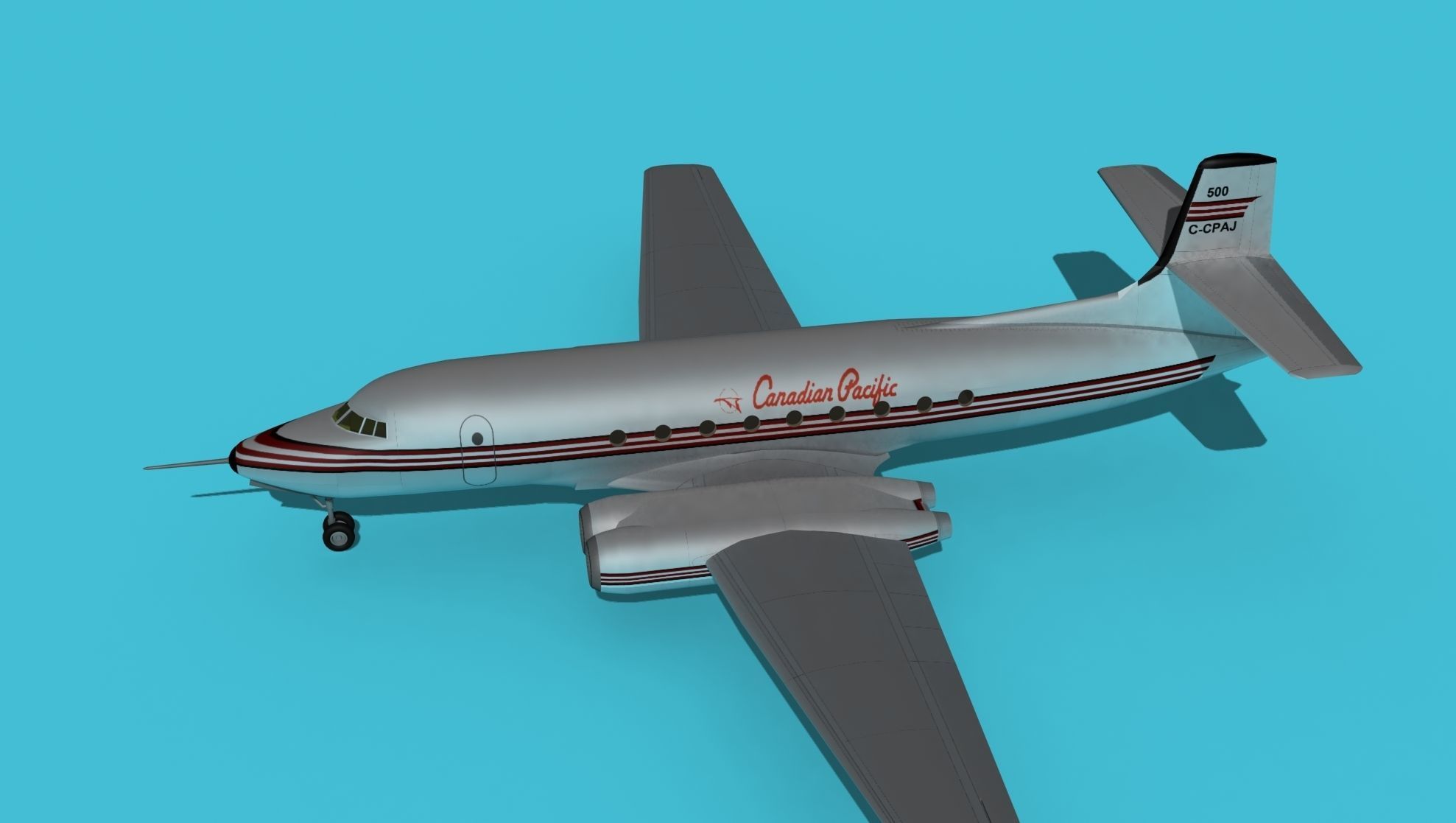 AVRO Canada C-102 Jetliner V04 3D model animated rigged | CGTrader
