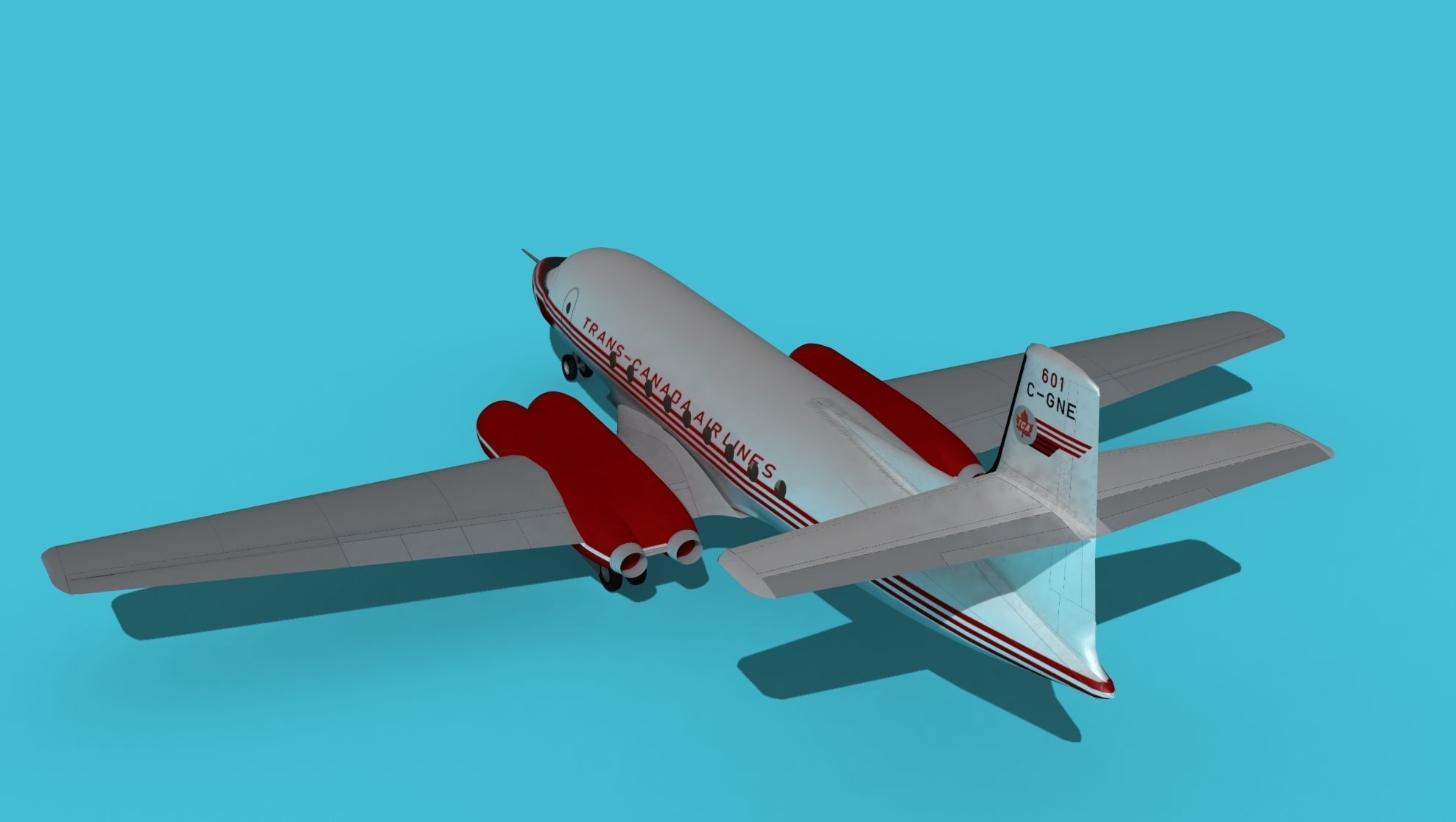 AVRO Canada C-102 Jetliner V05 3D model animated rigged | CGTrader