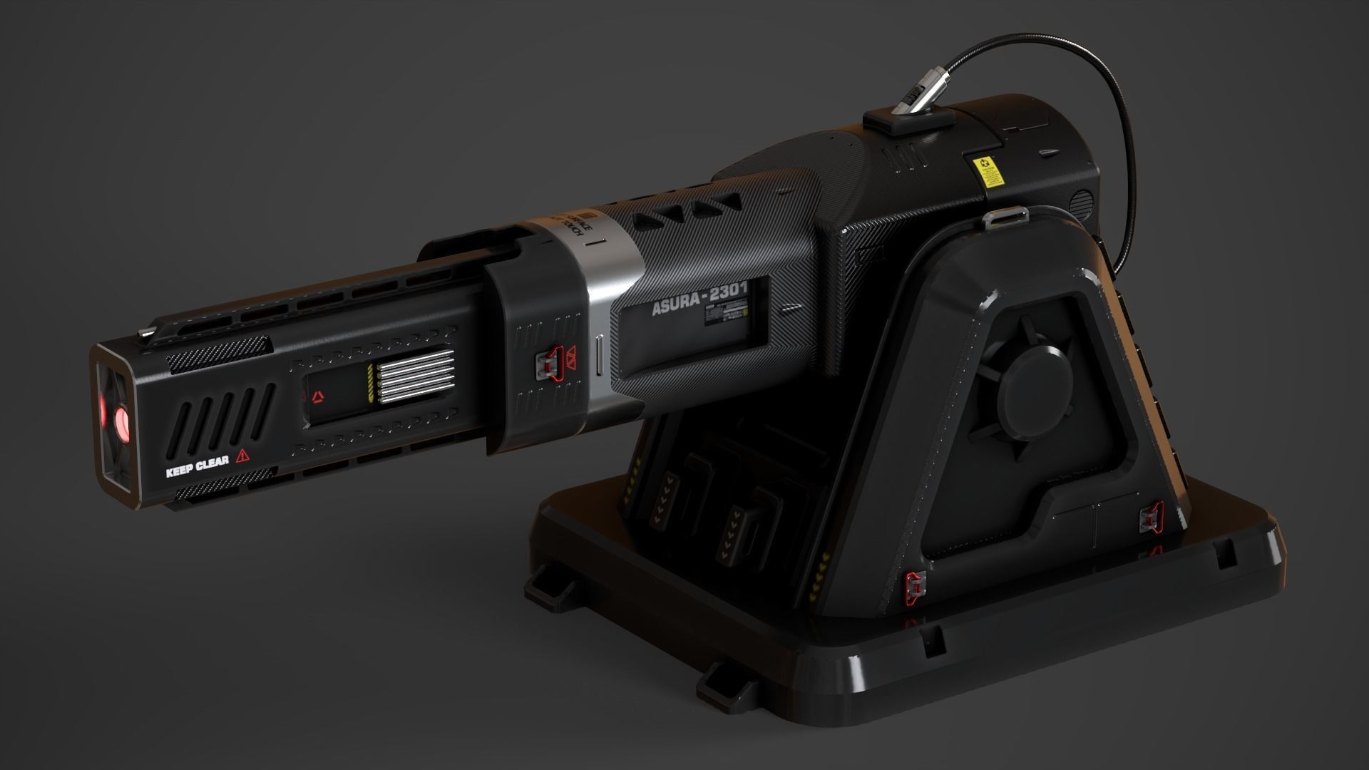 3D model Laser Turret - ASURA VR / AR / low-poly | CGTrader