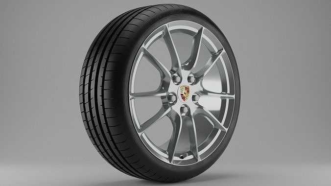 3D model Porsche Tire with Rim VR / AR / low-poly | CGTrader