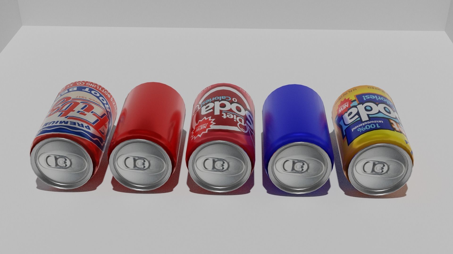 3D model 5 pc Soda Cans VR / AR / low-poly | CGTrader