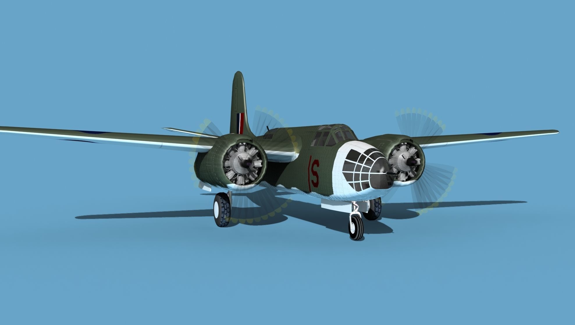 Douglas DB-7 Boston Mk I V01 RAF 3D model animated rigged | CGTrader