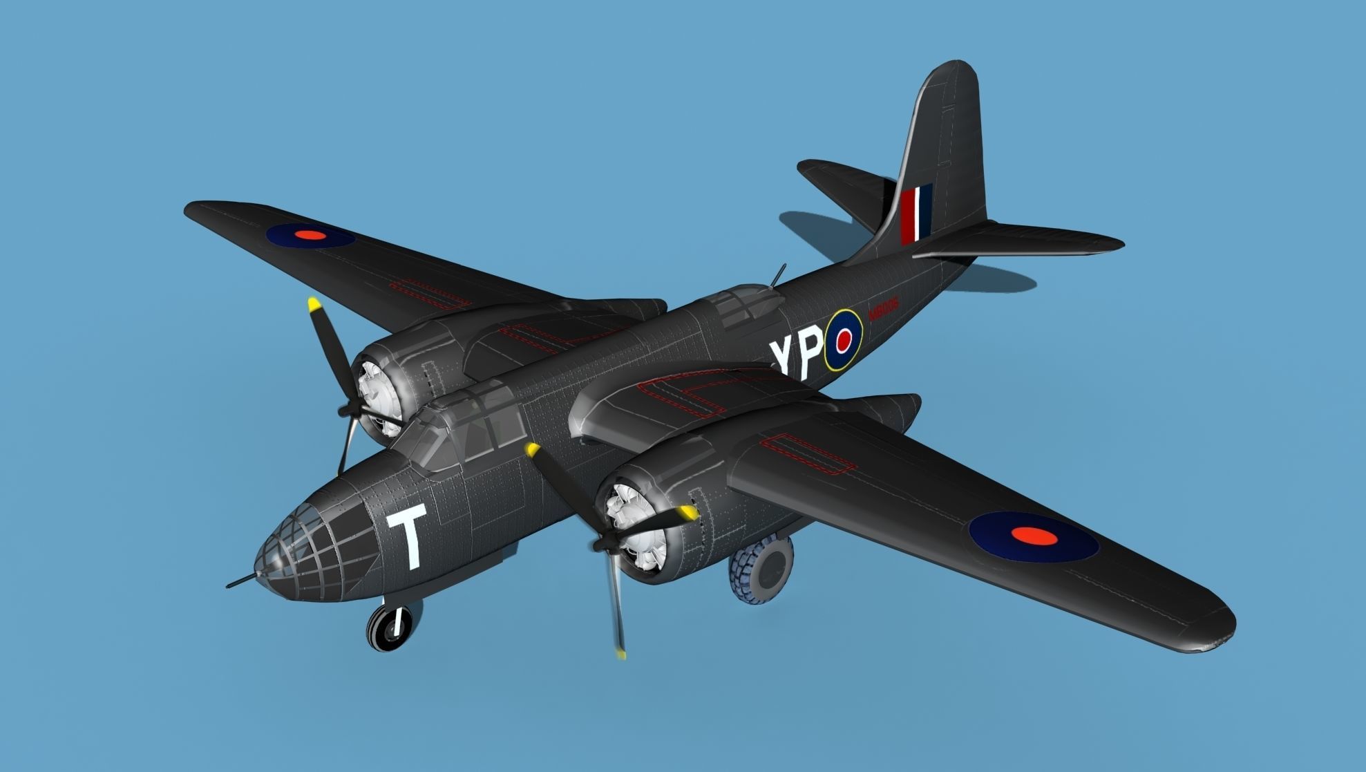Douglas DB-7 Boston Mk I V02 RAF 3D model animated rigged | CGTrader