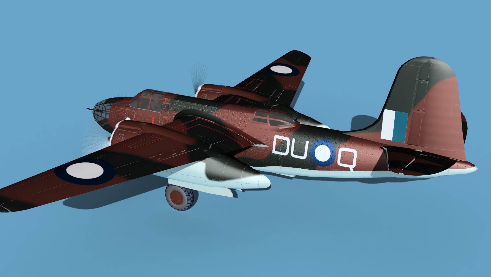 Douglas DB-7 Boston Mk I V05 RAAF 3D model animated rigged | CGTrader