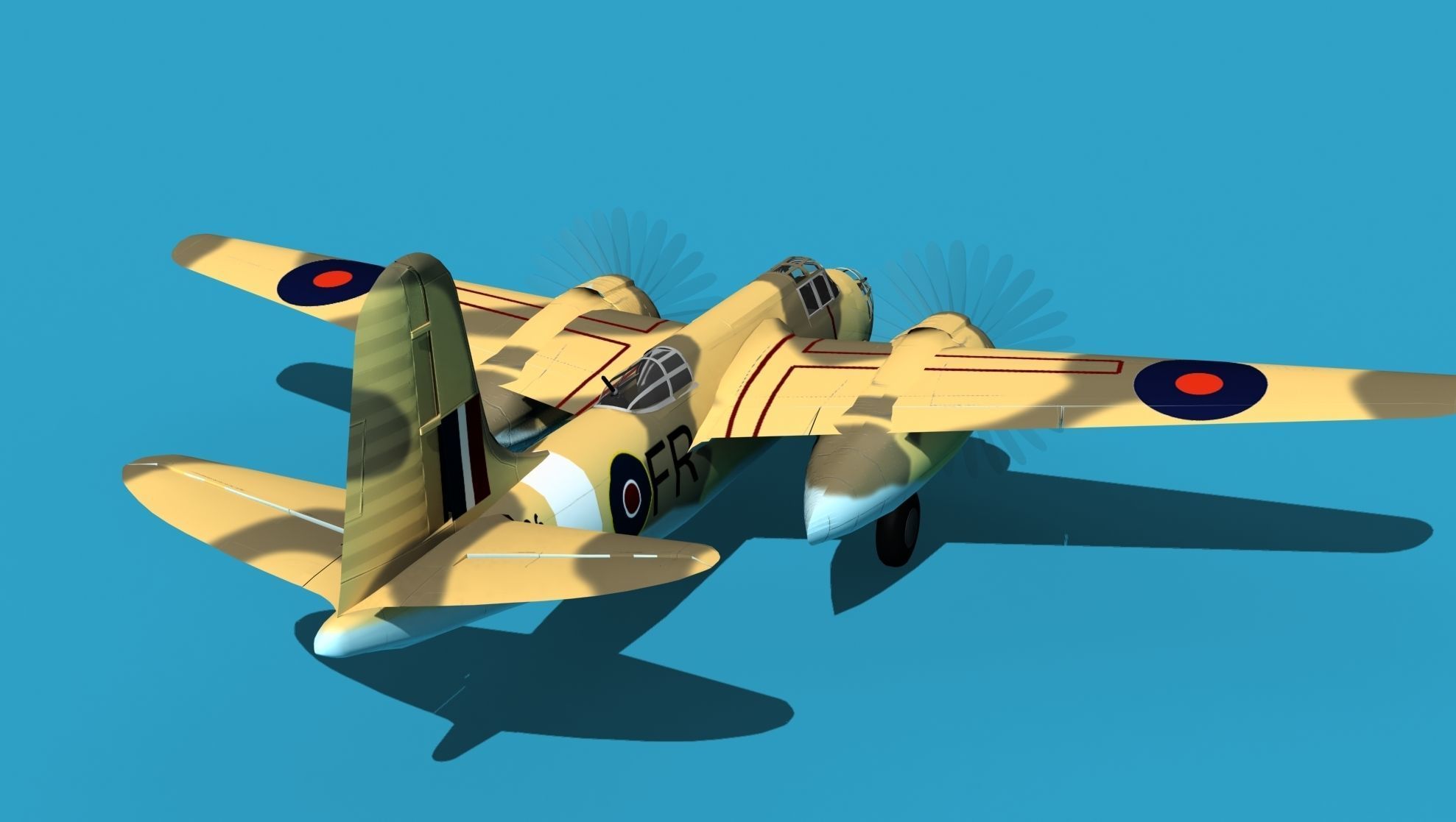 Douglas DB-7 Boston Mk II V02 RAF 3D model animated rigged | CGTrader