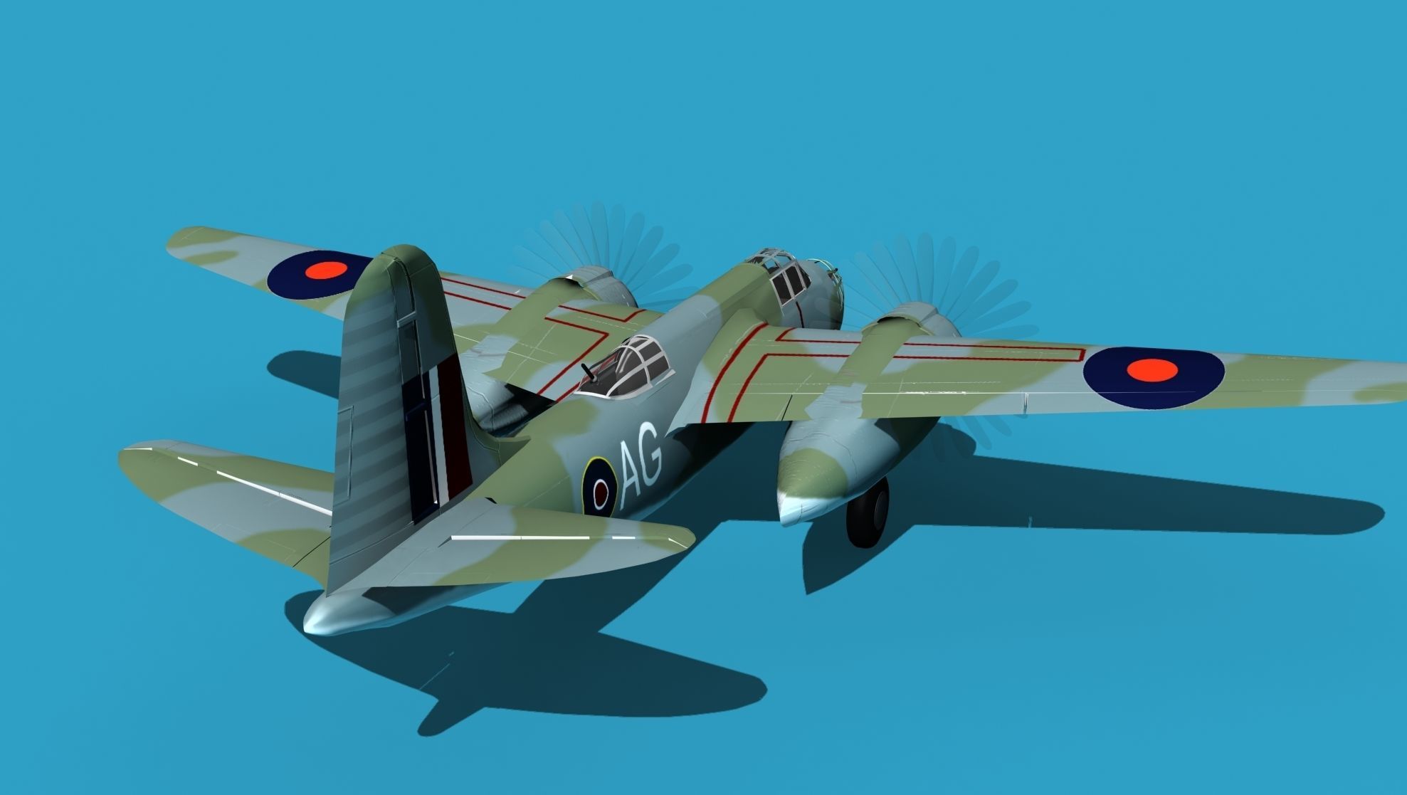 Douglas DB-7 Boston Mk II V03 RAF 3D model animated | CGTrader