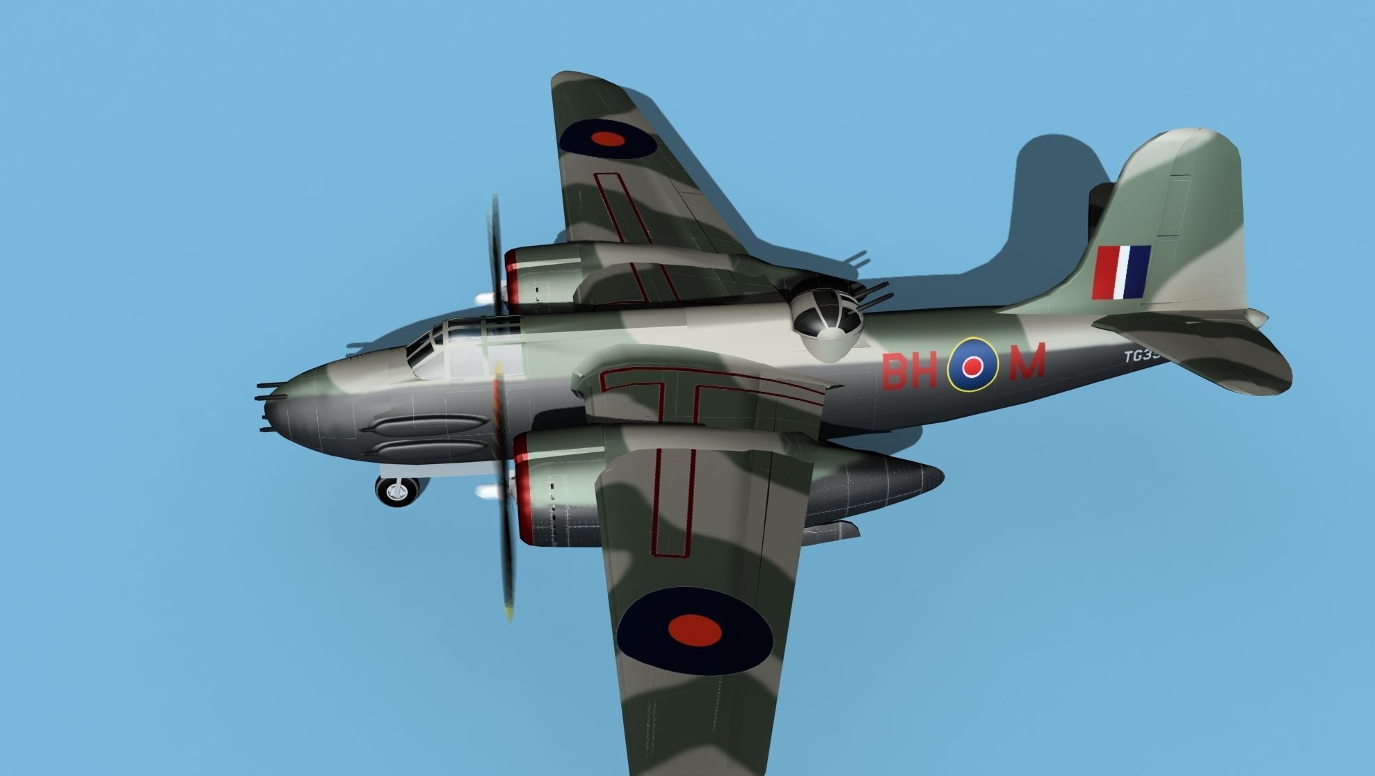 Douglas DB-7 Boston Mk III V02 RAF 3D model animated rigged | CGTrader